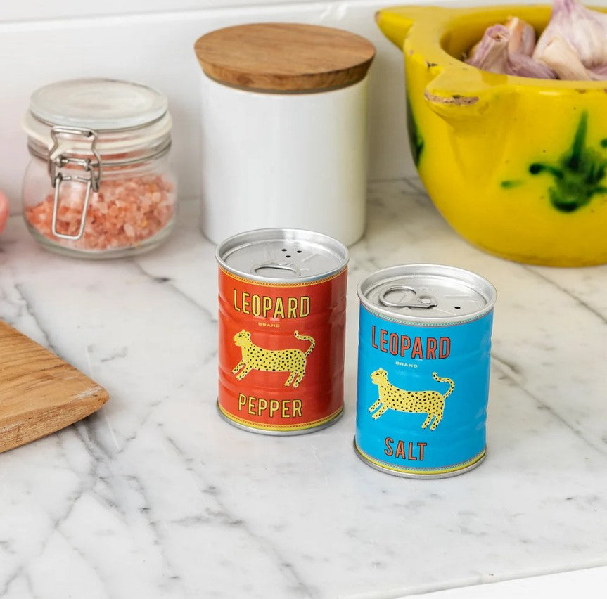 Rex Tin salt and pepper shakers - Leopard – mzube
